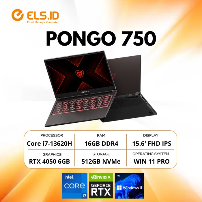 Jual Axioo Pongo 750 Intel i7 13620H 16GB SSD 512GB RTX4050 15.6" FHD ...