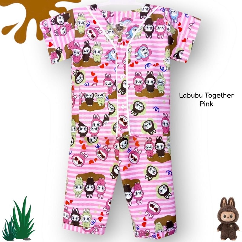 Jual MDA Piyama Anak Perempuan Labubu Together Pink Usia 1-12 tahun ...