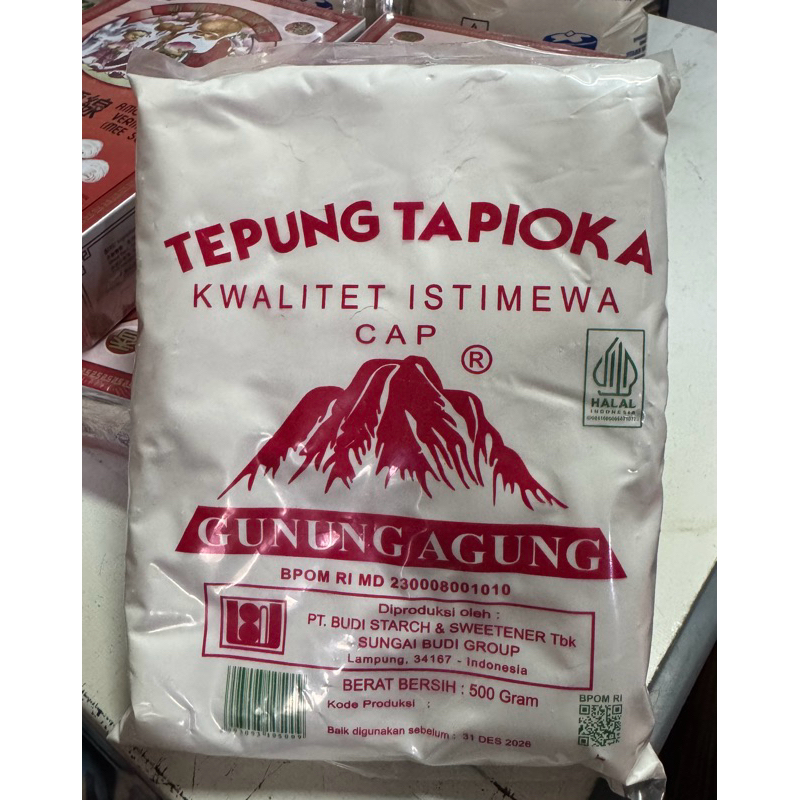 Jual Tepung Tapioka Cap Gunung Agung (berat bersih 500gram) | Shopee ...