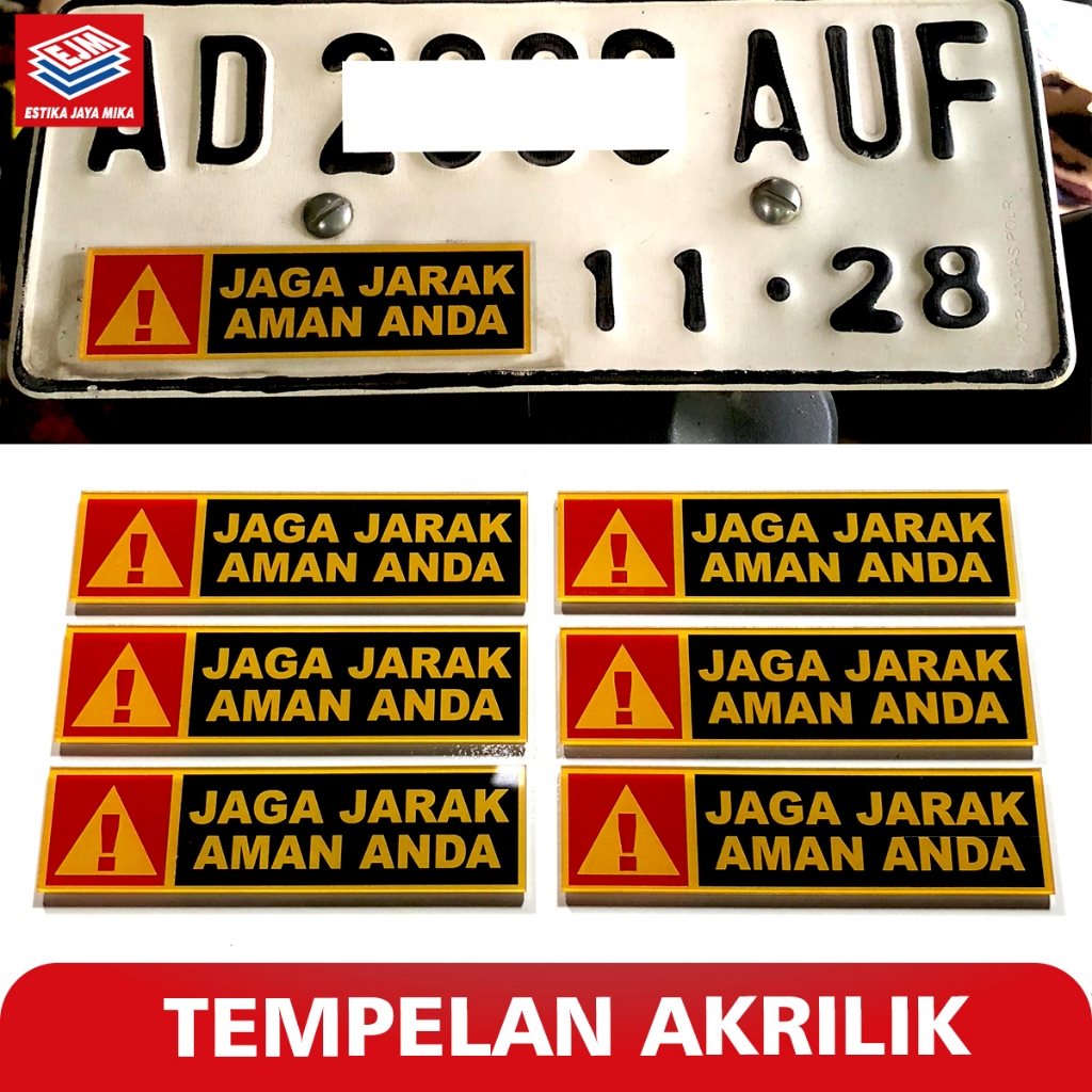 Jual Stiker Akrilik Jaga Jarak Aman sticker safety riding | Tempelan ...
