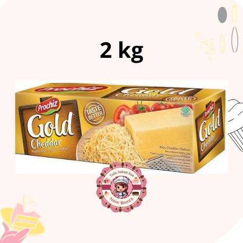 Jual Prochiz Gold Keju Cheddar Cheese Processed Keju Parut 2 kg ...