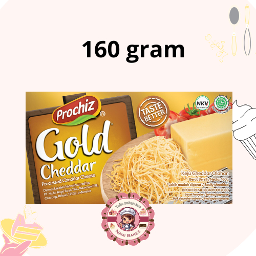 Jual Prochiz Gold Cheddar Processed Cheese Keju Parut 160 gram | Shopee ...