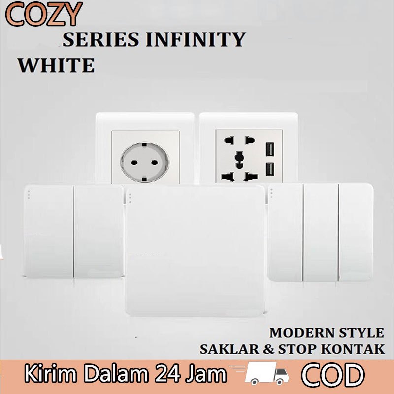 Jual COZY Saklar modern style Infinity White/ Stop Kontak / Sakelar ...