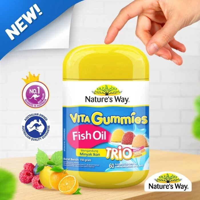Jual Natures Way Vita Gummies Fish Oil Botol 60 Tab Gummies | Shopee ...