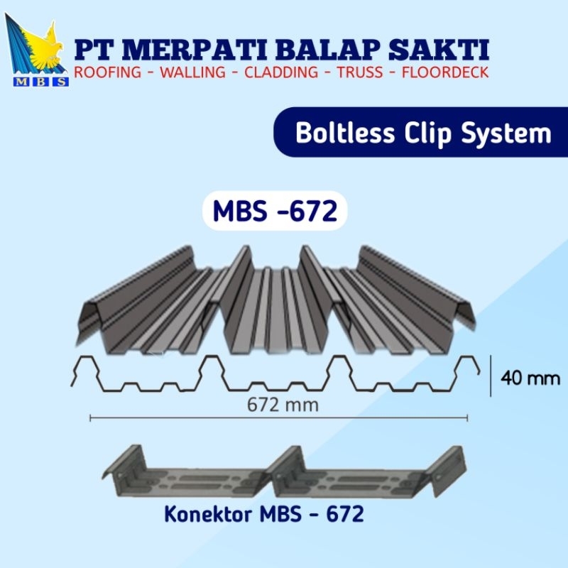 Jual Atap Spandek MBS-672 Boltless Clip System | Shopee Indonesia