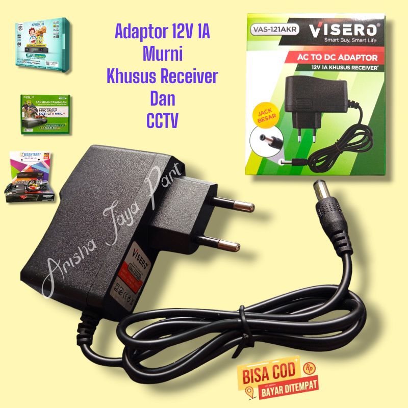 Jual Adaptor 12V 1A Murni Khusus Receiver Visero Adaptor K-Vision ...
