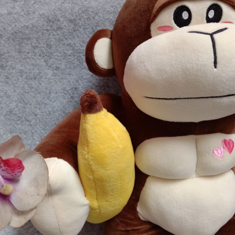 Jual Boneka animal monkey with banana binatang monyet pegang pisang by ...