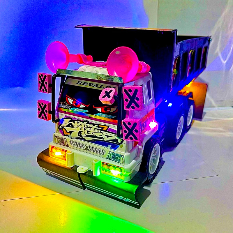 Jual Mobil Truk oleng mobil-mobilan miniatur dump truck modif lampu ...