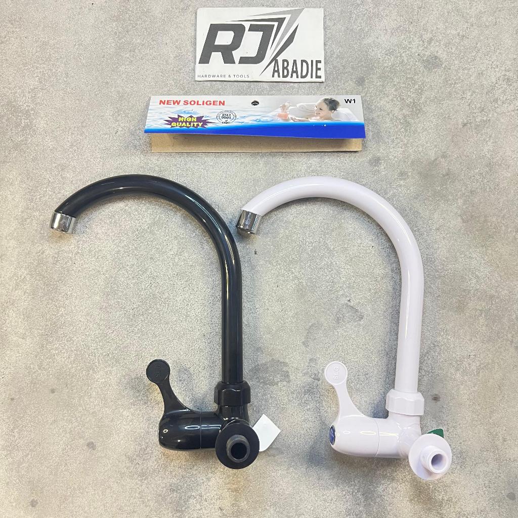 Jual Kran Keran Angsa Tembok PVC Engkol Soligen W1 Putih Hitam | Shopee ...
