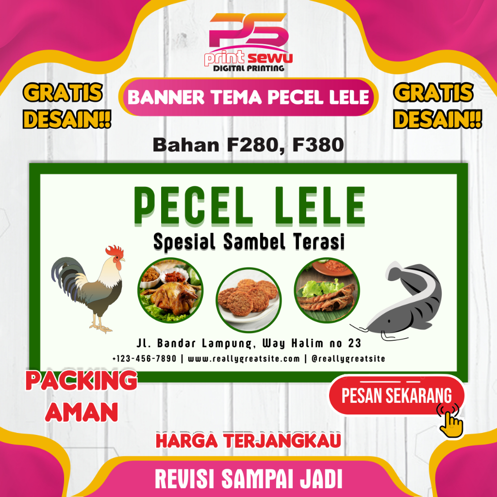 Jual CETAK BANNER/SPANDUK TEMA PECEL LELE BAHAN F280, F380 | BANNER ...