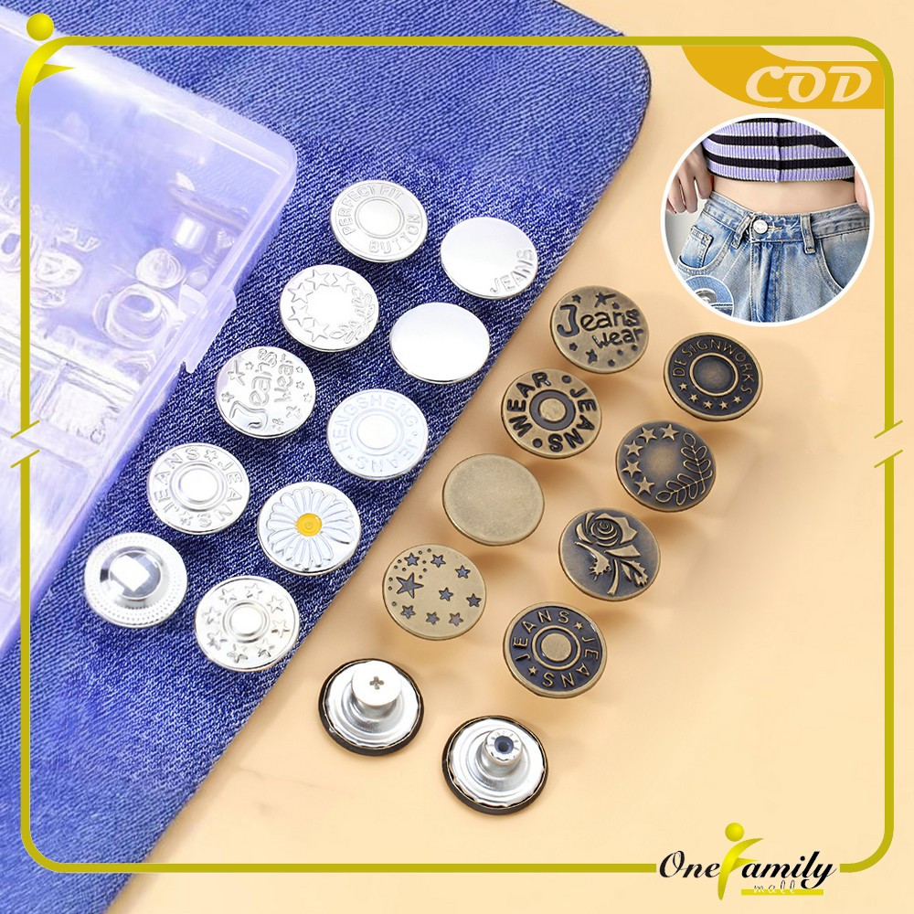 Jual ONE-C1224 Kancing Jeans Logam Tusuk Pengecil Celana Jeans Baut ...