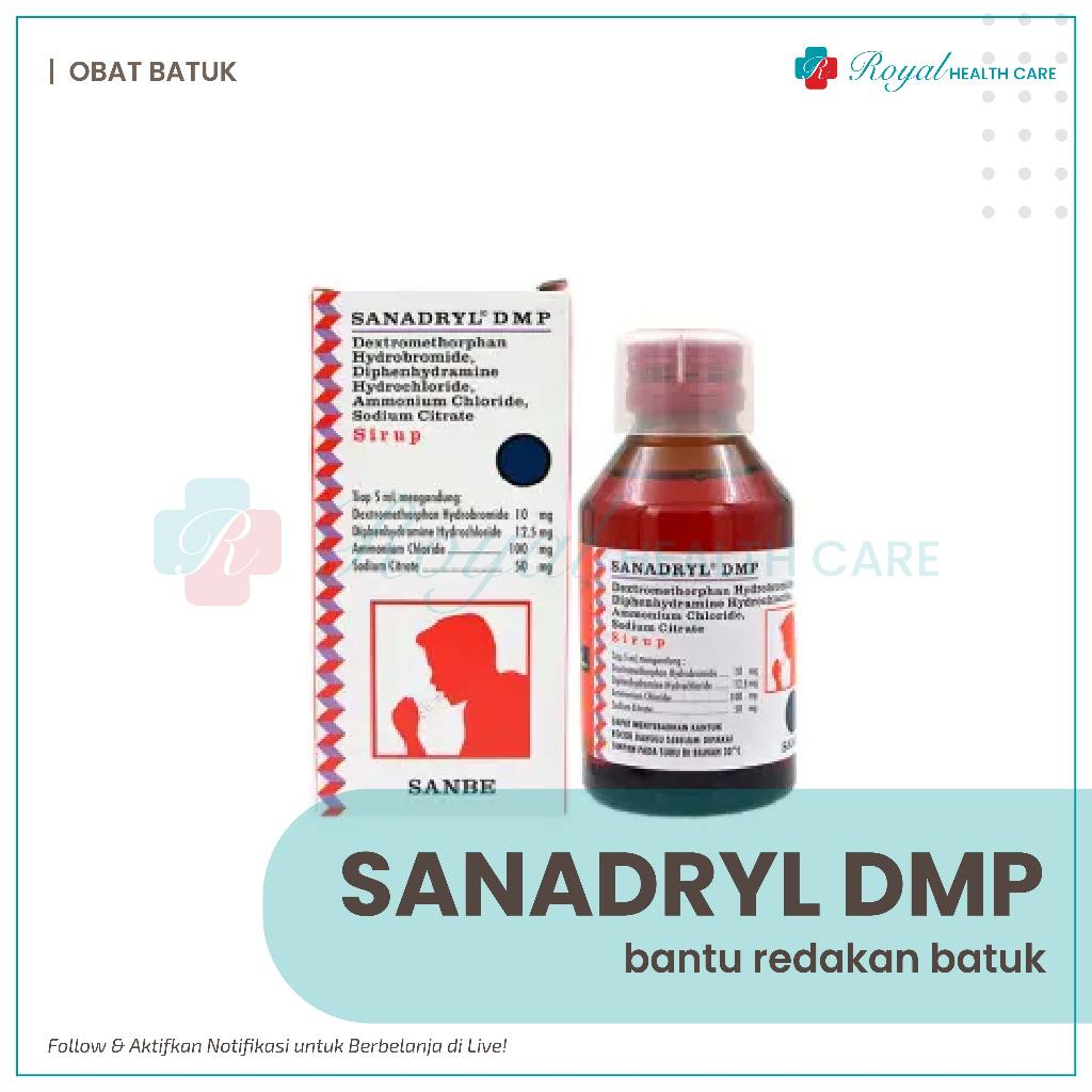 Jual SANADRYL DMP SIRUP 120ML, Sirup Obat Batuk Kering Anak / Dewasa ...