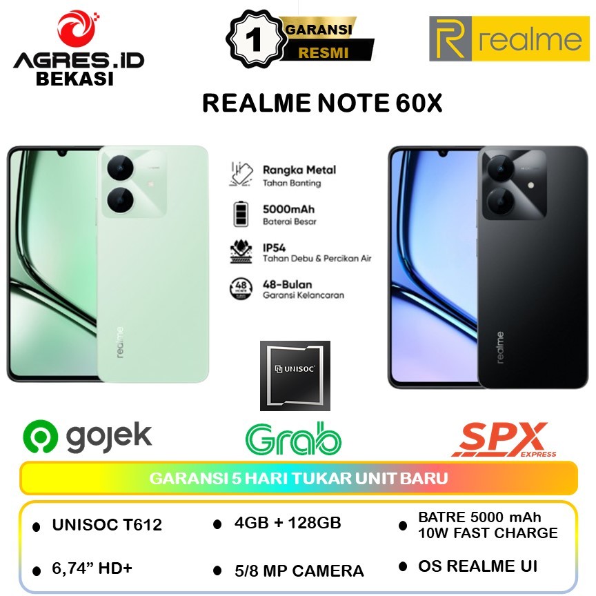 Jual REALME NOTE 60X 4GB + 128GB / Rangka Metal Tahan Banting Tahan ...