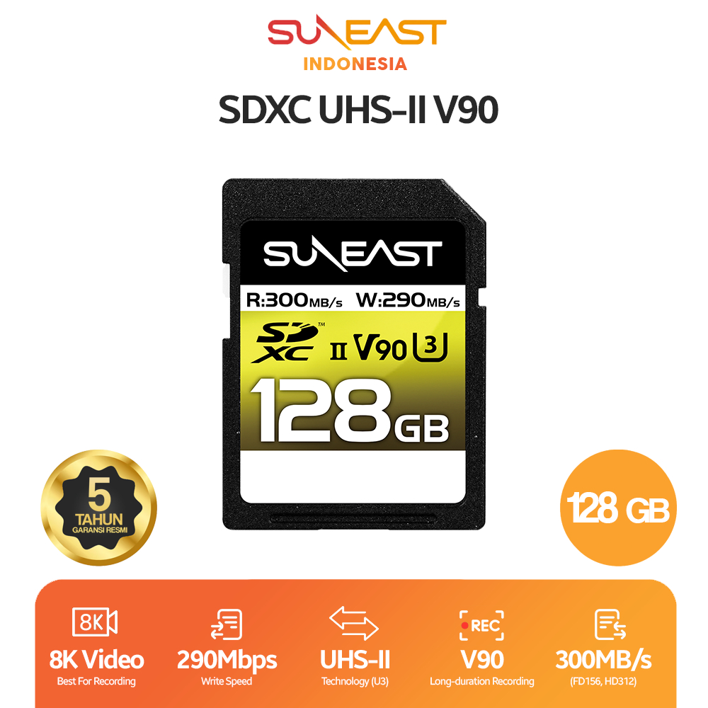 Jual Suneast sdxc ultimate pro memory card uhs-II v90 8k 300mbps - 128gb | Shopee Indonesia