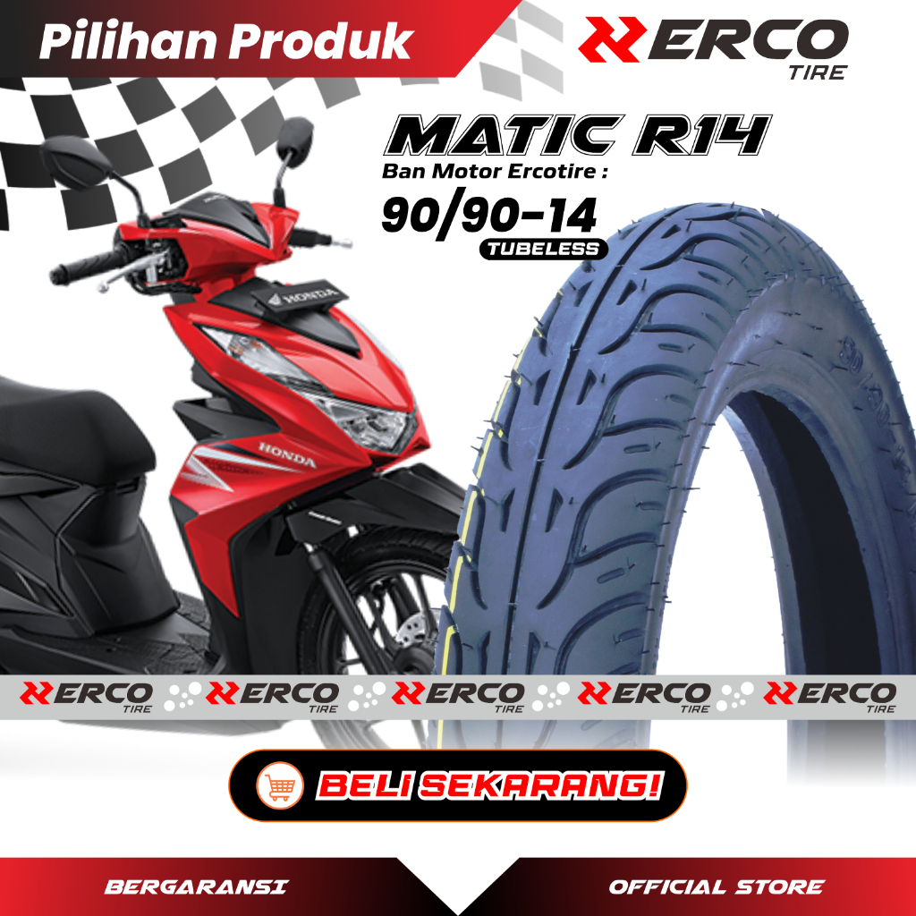 Jual ERCO TIRE Ban Luar Motor Matic Depan Belakang Tubeless NonTubeless ...