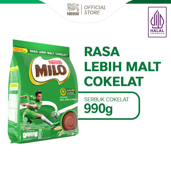 Jual Milo Activ-Go Susu Coklat Pouch 990gr 1kg Rasa Lebih Malt Cokelat ...