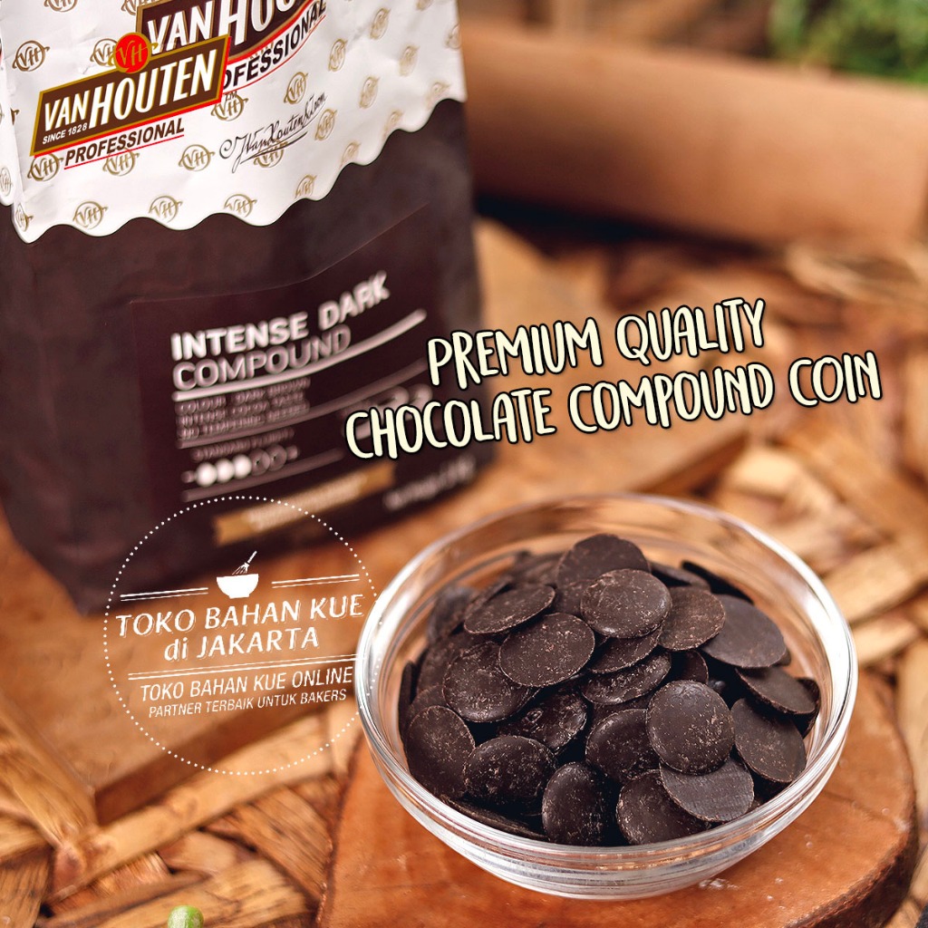 Jual Van Houten Intense Dark Button 500gr Chocolate Compound Coklat ...