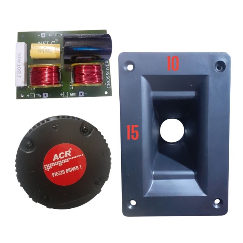Jual Paket Tweeter ACR Piezo Plus Corong PVC 10X15 Dan Crossover 2 Way ...