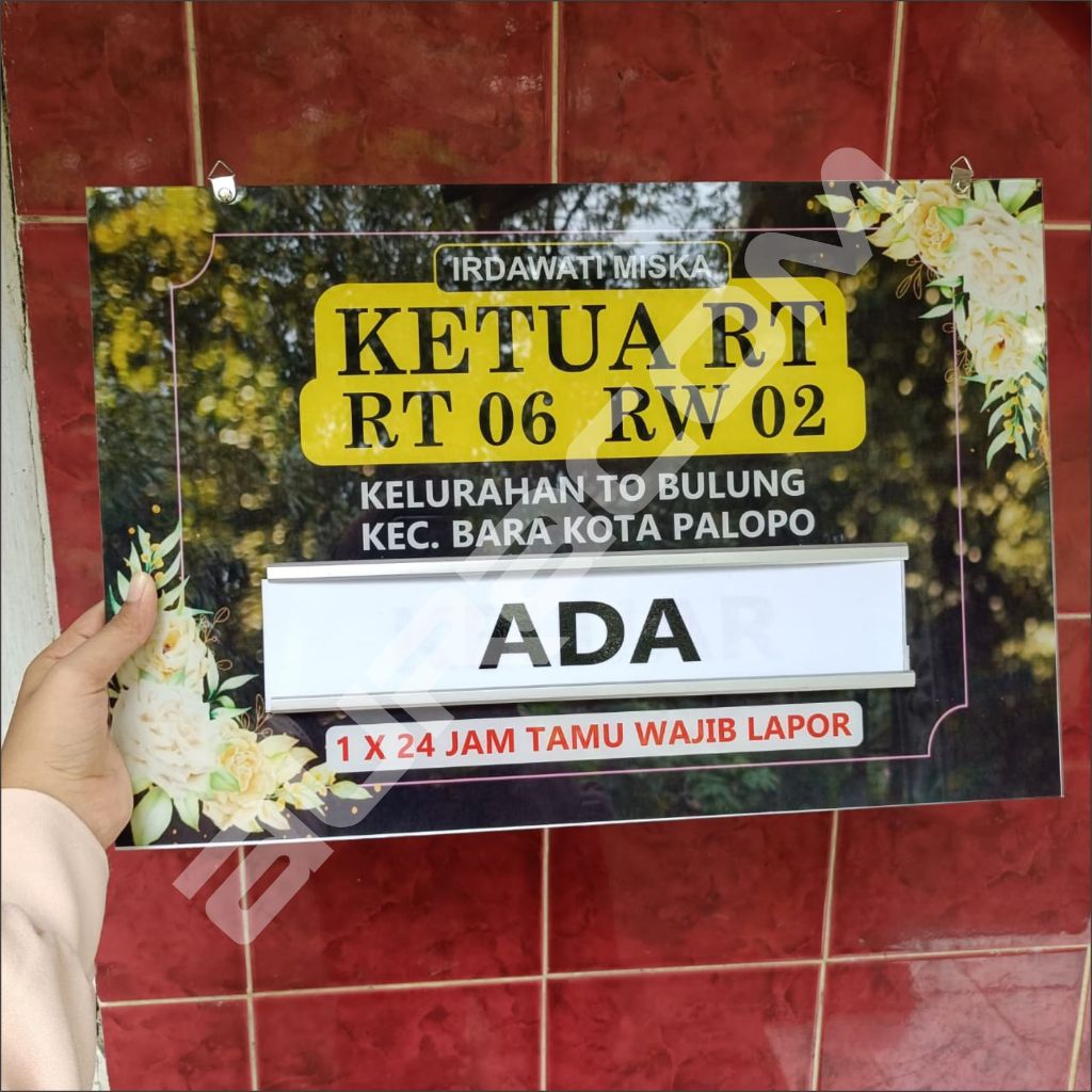 Jual Papan RT Akrilik, Papan Nama RT, Papan Dokter, Perawat,Dll Bahan Akrilik Free Desain ( A115 ...