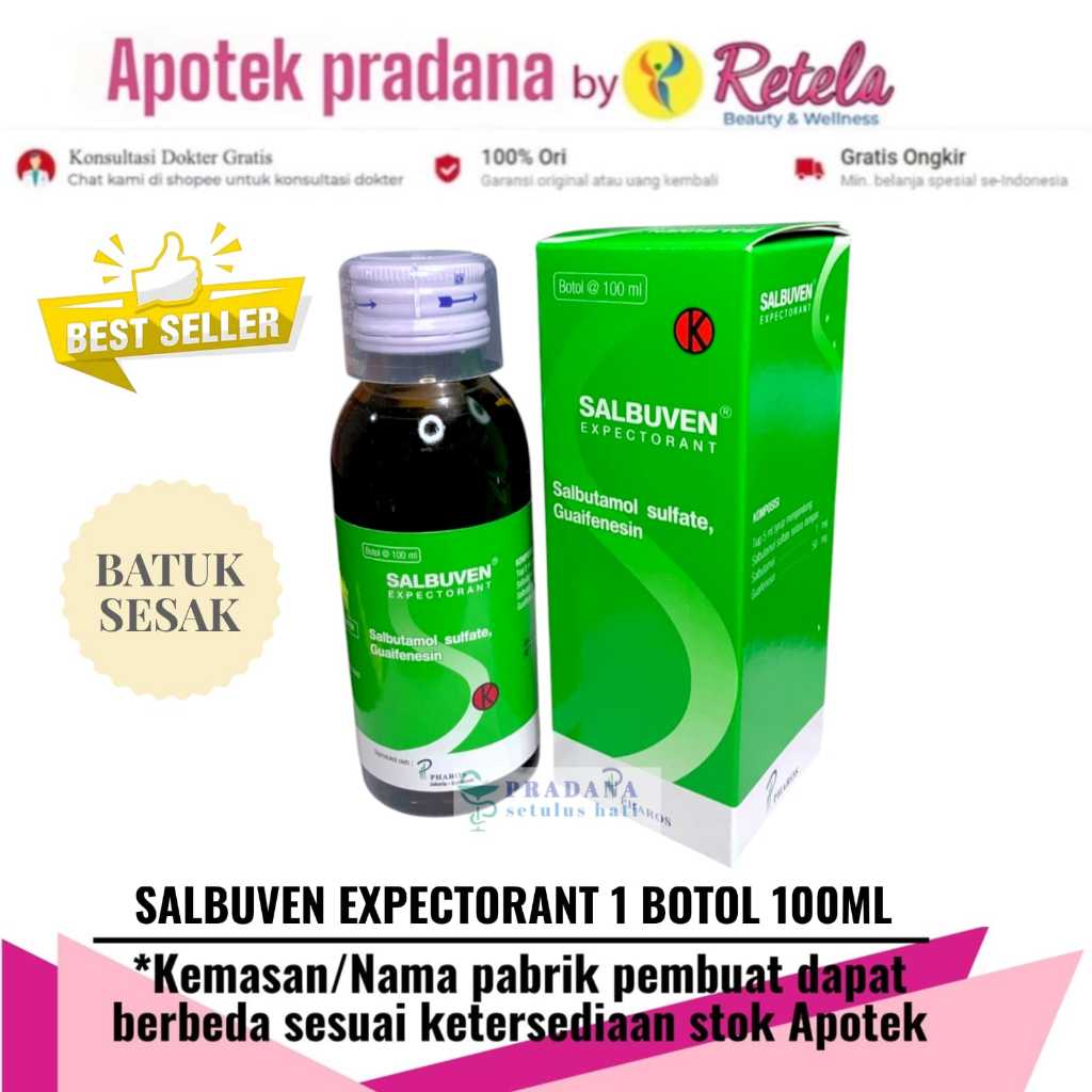 Jual SALBUVEN EXPECTORAN SYRUP 100ML | Shopee Indonesia
