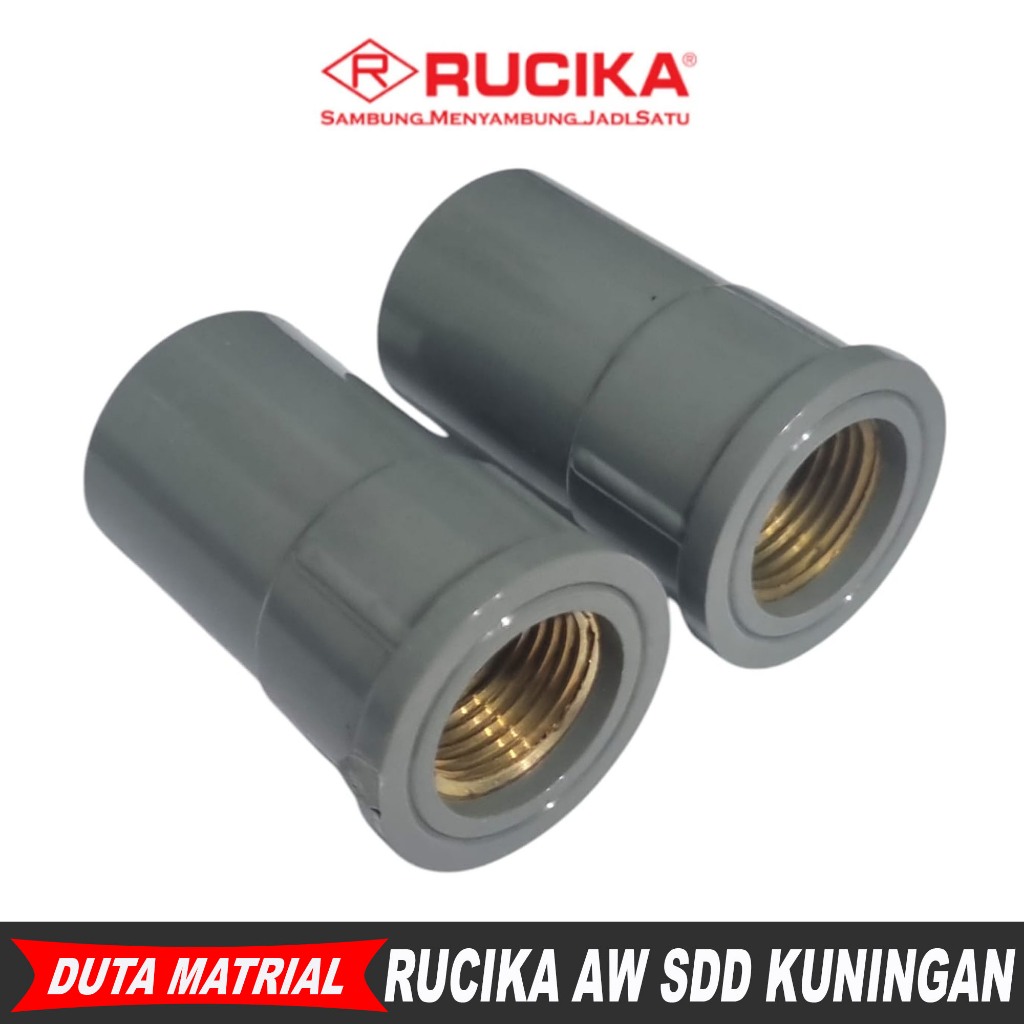Jual Rucika AW Sok Drat Dalam SDD Kuningan 1/2" inch PVC / Fitting ...
