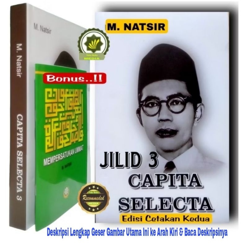 Jual Buku CAPITA SELECTA M.NATSIR jilid 3 + BONUS Buku Panduan MEMPERSATUKAN UMMAT Kapita ...