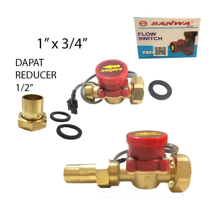 Jual SANWA Flow Switch 3/4 Inch - Otomatis Pompa Air Dorong Booster Pump | Shopee Indonesia