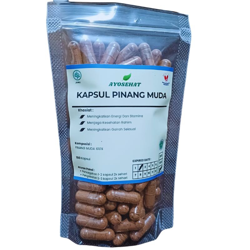 Jual Kapsul Pinang Muda Ayosehat Isi 100 Nutrisi Alami Penambah Energi | Shopee Indonesia