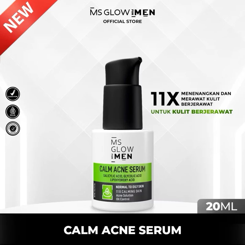 Jual Calm Acne Serum Men Normal To Oily Skin - Serum Acne Men - MS Glow ...