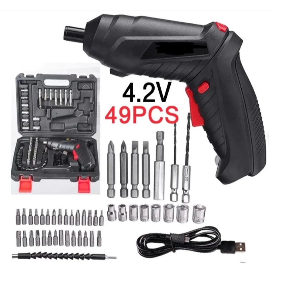 Jual Mesin Bor set 49 in 1 Cordless Screwdriver 4.2 V / Mesin Bor ...