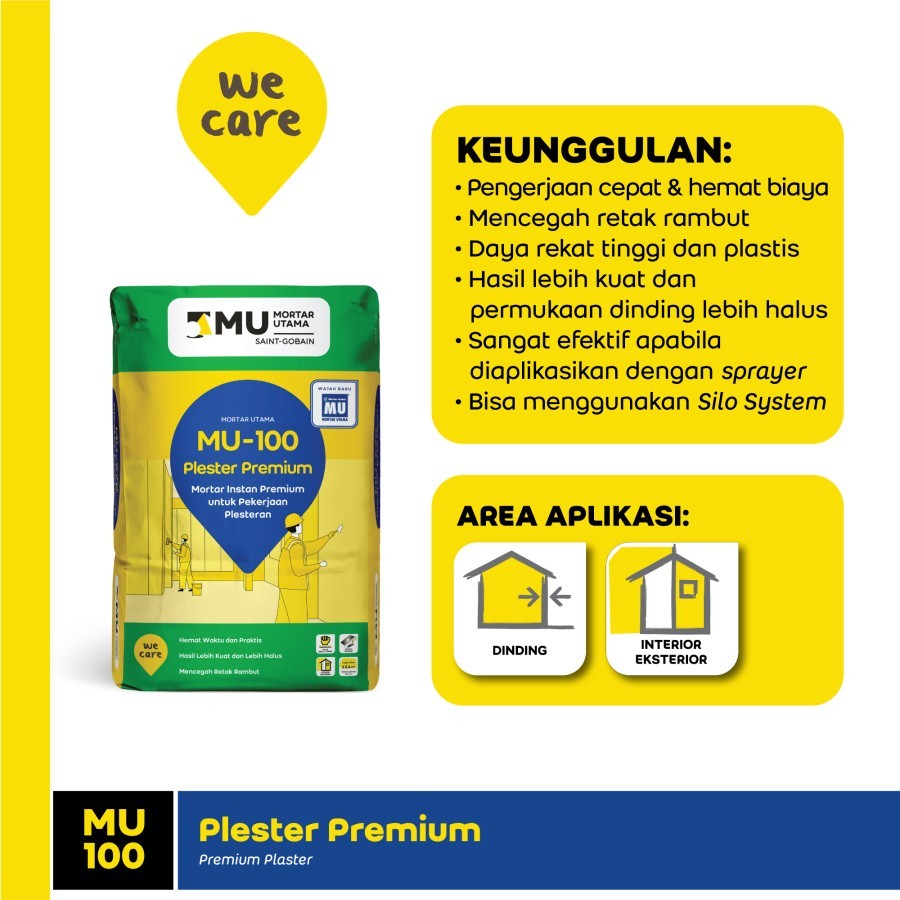 Jual MU Mortar Utama 100 Semen Plaster Premium 40kg | Shopee Indonesia