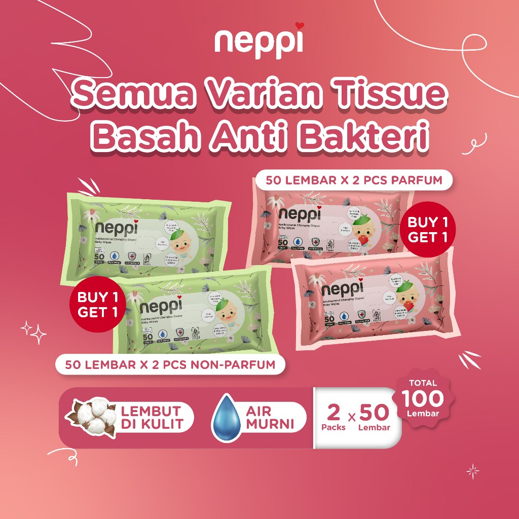 Jual Neppi Tisu / Tissue Basah Antibacterial Changing diapers Wipes ...