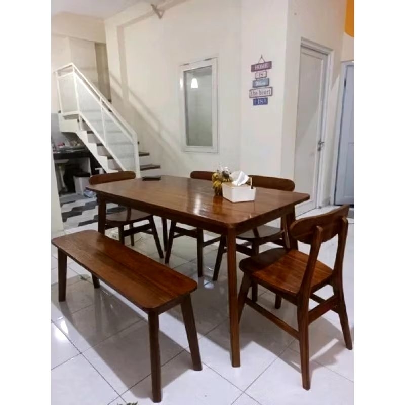 Jual meja makan minimalis meja makan kursi ropan meja makan meja minimalis kayu jati set meja ...
