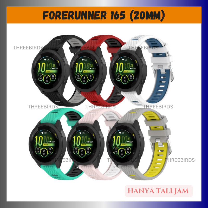 Jual Strap Premium Rubber 20mm Garmin Forerunner 165 OFFICIAL BUCKLE ...