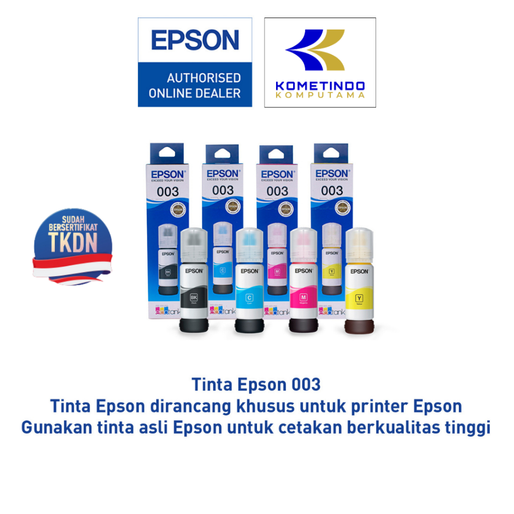 Jual Epson - TKDN BOX 1 Set 4 Warna T 003 Tinta Epson L1210, L1211, L1216, L1250, L1251, L1256 ...