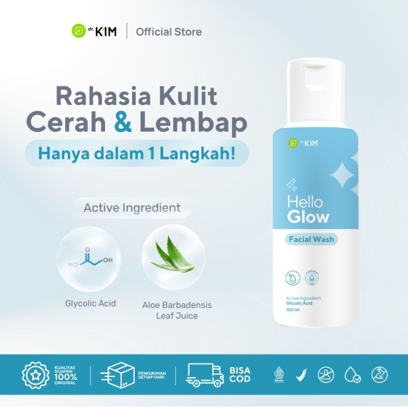 Jual Hello Glow Facial Wash by dr KIM | Shopee Indonesia