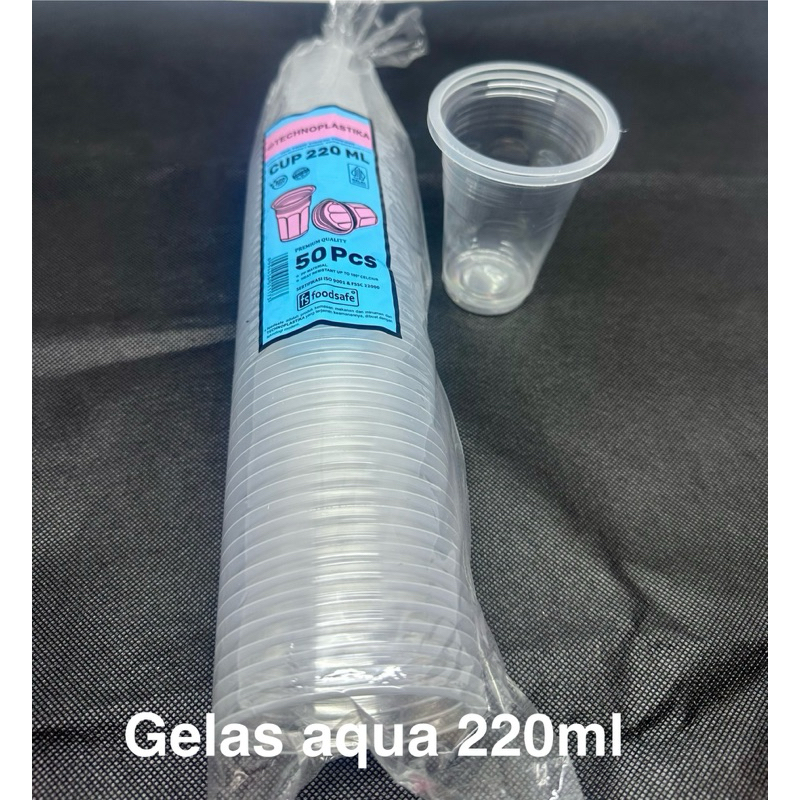 Jual [50pcs]Gelas plastik bening ,Gelas Aqua 220ml merk NESTO (TANPA TUTUP) | Shopee Indonesia