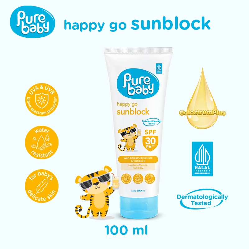 Jual Pure Baby Happy Go Sunblock SPF 30 PA++ 100 mL - Exp: 07.2027 | Shopee Indonesia