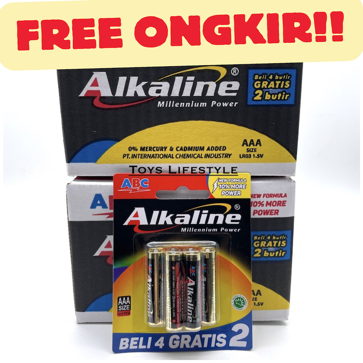 Jual Batu Baterai ABC Alkaline AAA / A3 Battery 1.5V (4+2) 1 Box ...