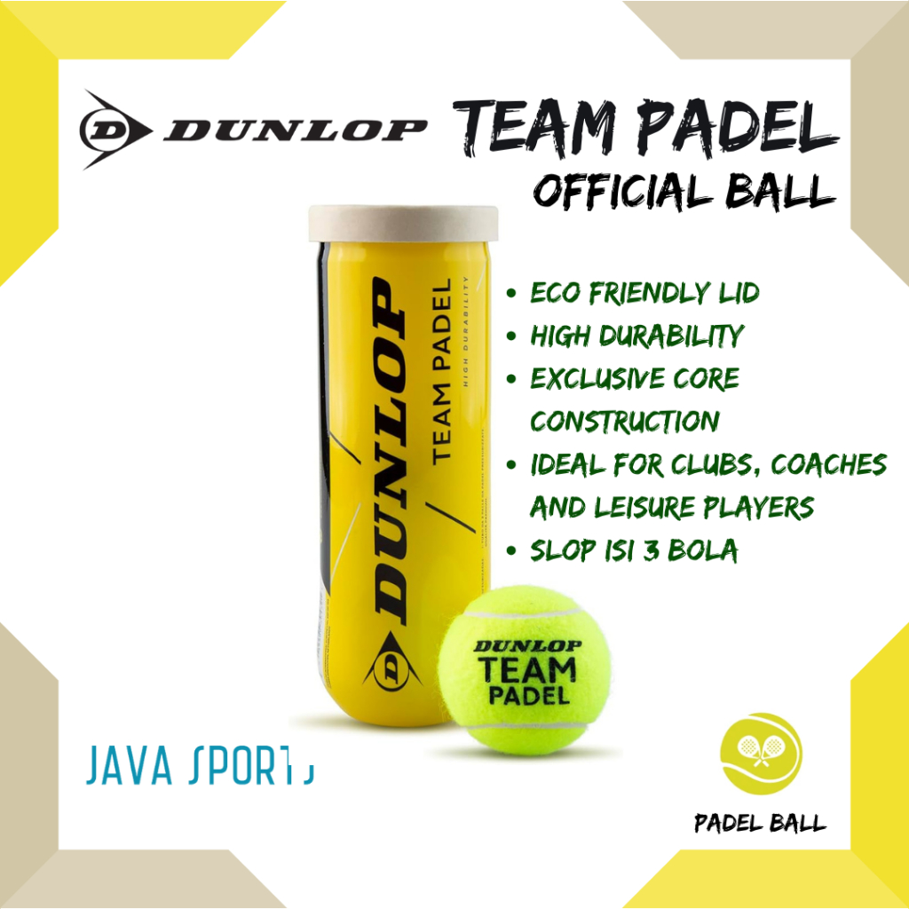 Jual Bola Padel Tenis Dunlop Team Padel Official Resmi Original ...