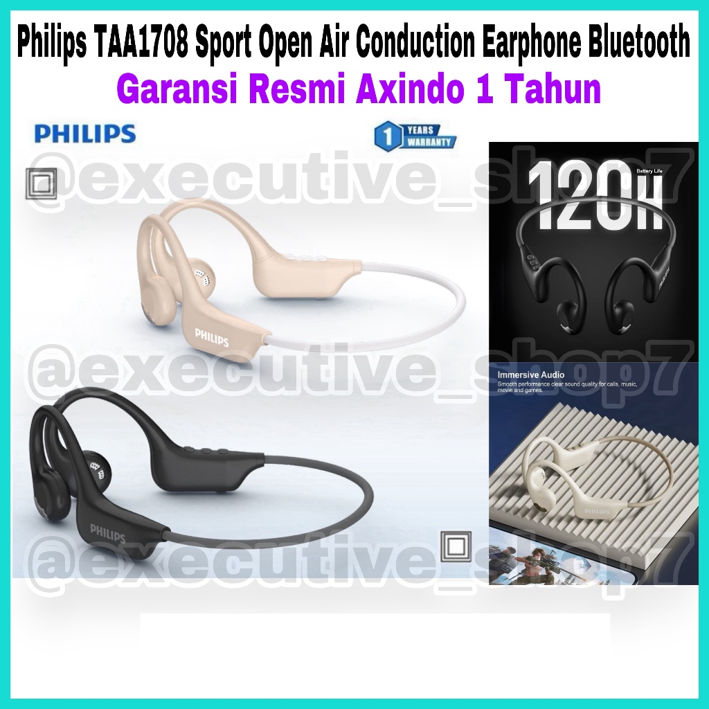Jual Philips TAA1708 Sport Open Air Conduction Earphone Bluetooth ...