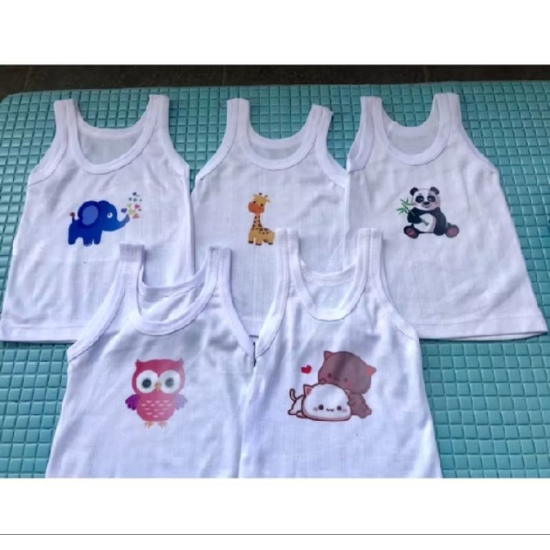 Jual SINGLET ANAK PUTIH SABLON TEBAL/SINGLET ANAK PUTIH KARAKTER KUCU ...