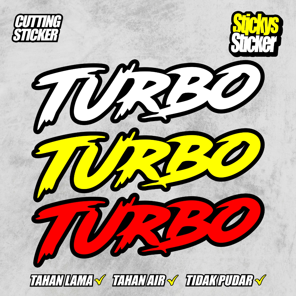 Jual Sticker Logo TURBO cutting sticker TURBO 7 pilihan warna dan ...