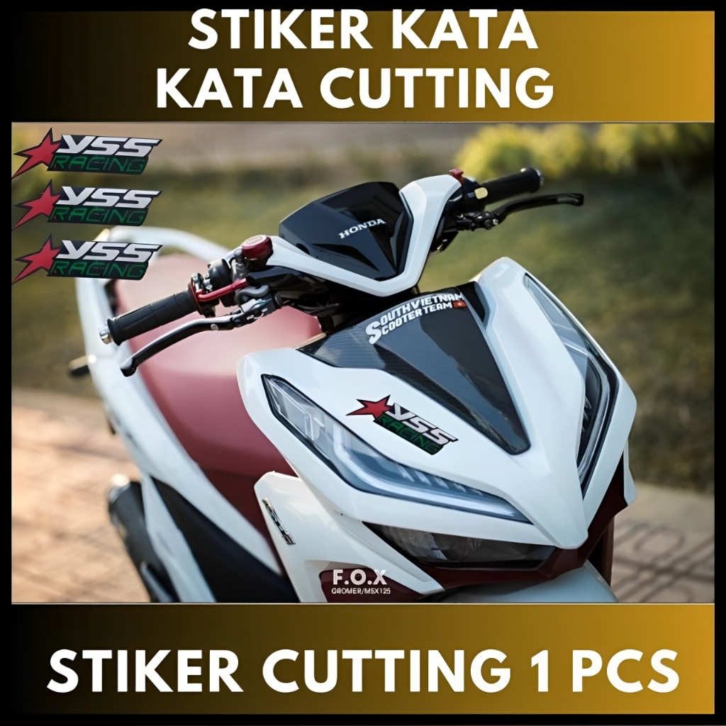 Jual Stiker Kata YSS Racing Vinyl Cutting Helm - Stiker kata kata YSS ...