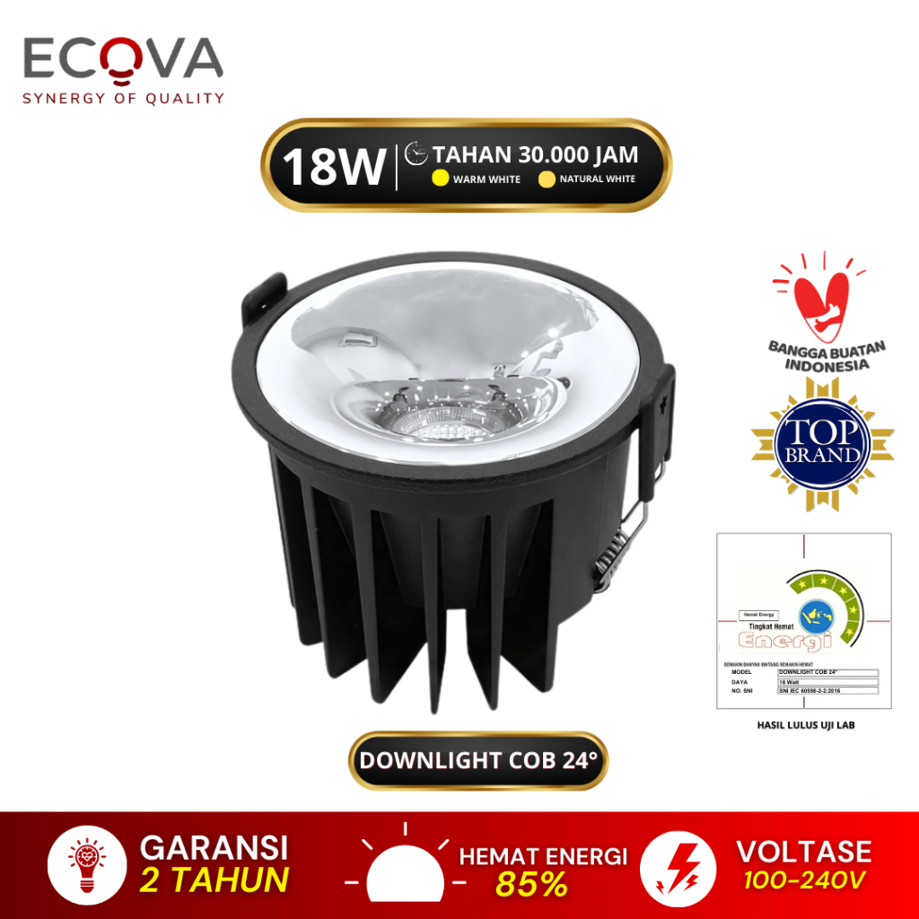 Jual Ecova - Lampu Downlight LED COB 24 | 18 Watt | Shopee Indonesia