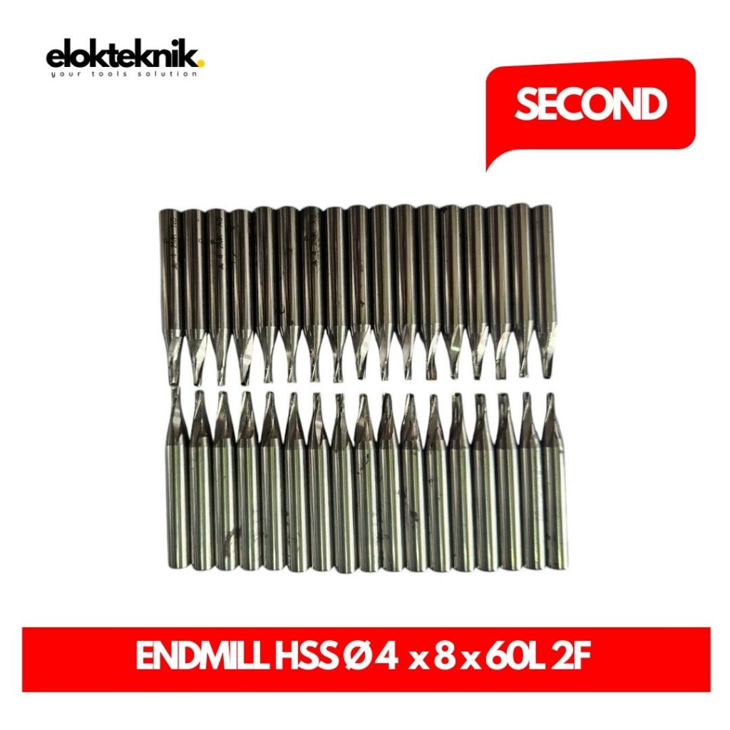 Jual ENDMILL HSS Ø4mm x 8 x 60L 2F Merek MITSUBISHI | Shopee Indonesia