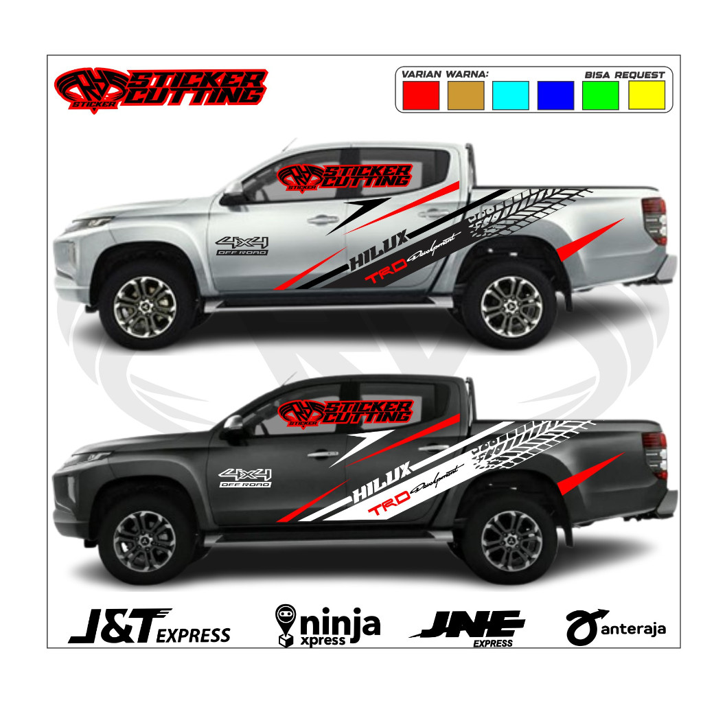Jual New stiker sticker mobil mitsubishi triton cutting stiker body ...