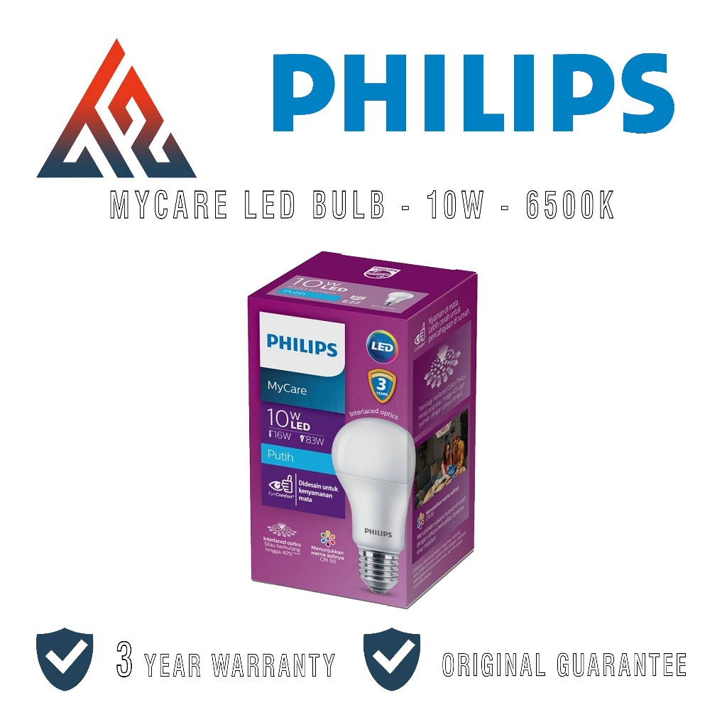 Jual Lampu Bohlam LED Philips Mycare Bulb 10 Watt Putih (10W 10 W 10Watt) | Shopee Indonesia