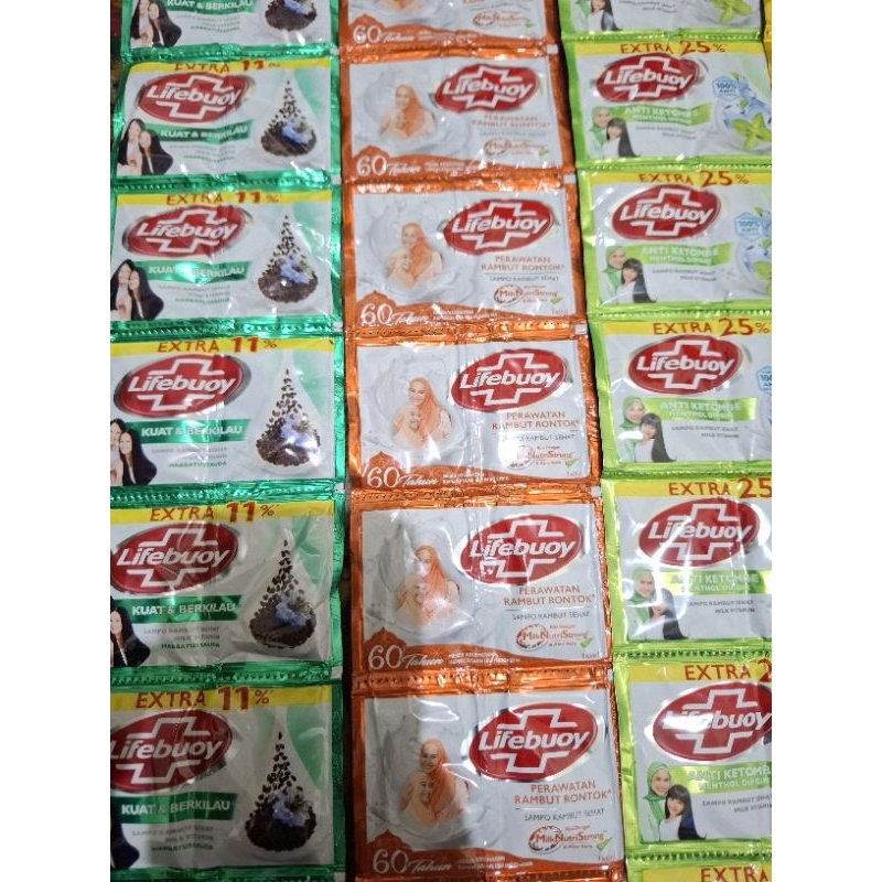 Jual LIFEBUOY Shampoo 1 hanger isi 12 Sachet / Shampo Lifebouy Sachet ...
