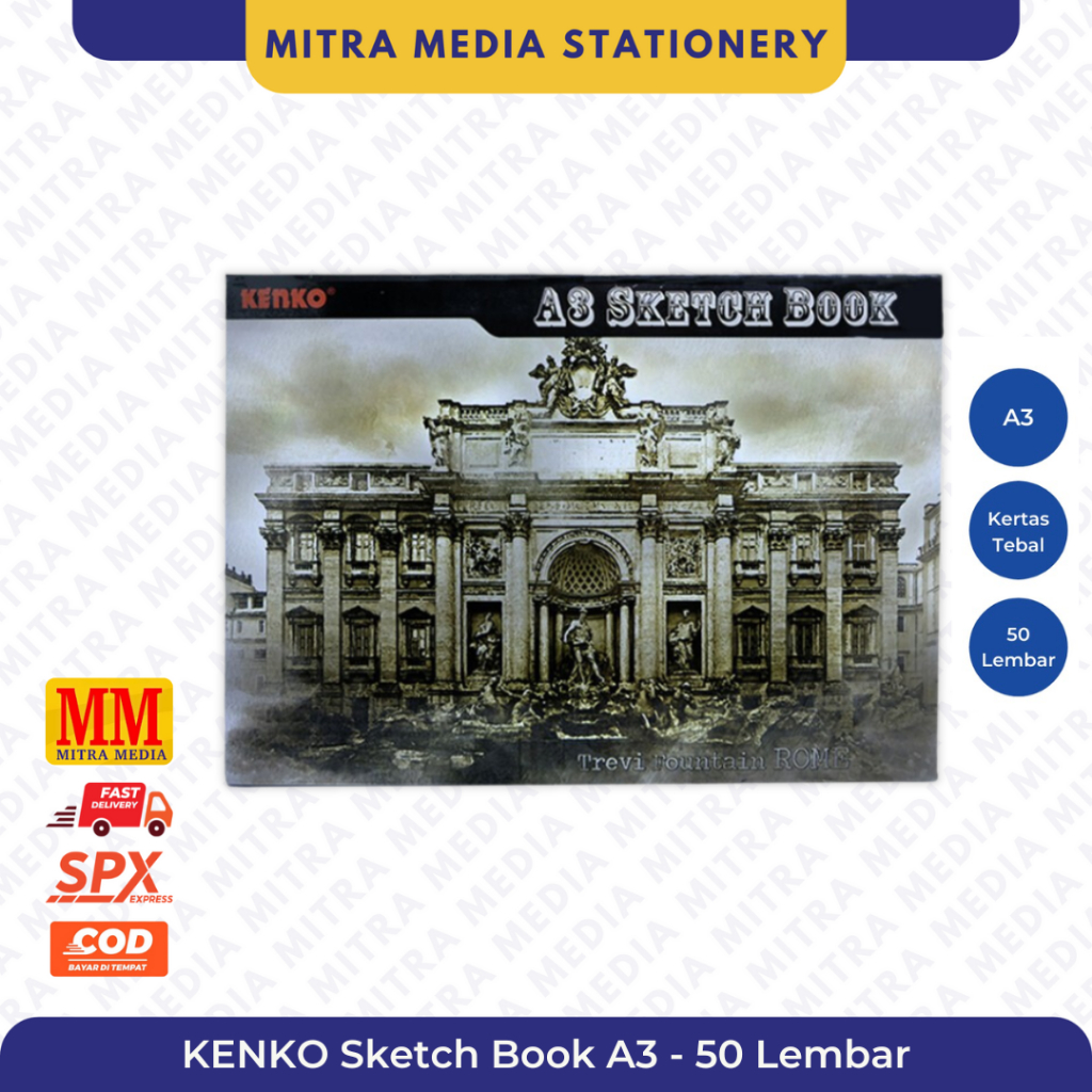Jual KENKO Sketch Book/Buku gambar sketsa SKB A3 - 50 Lembar | Shopee ...